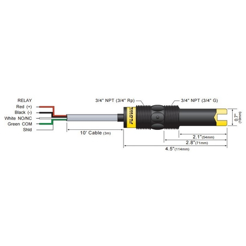 Flowline Lu10 1405 Switch Tek Polypropylene Ultrasonic Switch Heavy